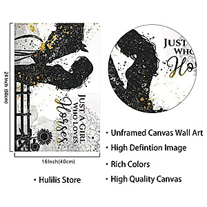 Rustic Farmhouse Horse Wall Art Decor Just A Girl Who Loves Horses Posters Country Style Wall Decor Inspirational Wall Art Rustic Posters Print for Girls Bedroom Nursery Decor 16x24 Inch Unframed