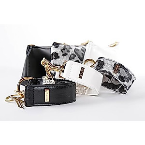 KEYPER 2-Piece Luxe Wristlet Set (IT Bag and a Key Ring Bracelet) PU Vegan Leather Classic Clutch Luxury Purse (Black Silver)