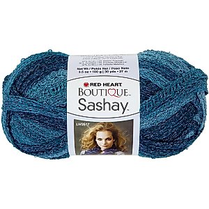 RED HEART Boutique Sashay Metallic Yarn, Aquamarine