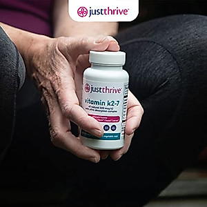 Just Thrive: Vitamin K2-7 - Bone and Heart Health Supplement with Magnesium, Zinc and Menaquinone-7-30-Day Supply - 320 mcg with Ultra Absorption - Support Teeth, Circulation, Brain and Nerve Health