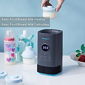 MOMYEASY Bottle Warmer, 3 Min Fast Baby Bottle Warmer with Accurate Display Timer, Baby Breastmilk Formula Milk Warmer, Temperature Control 48H Keep Warm and Auto Shutoff