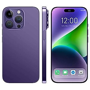 ExAchat G14 Pro MAX Unlocked Cell Phones, 6.82-inch HD Screen Phone, 3+64G Dual SIM Phone with A 128G Memory Card for Android 10 (Four Colors to Choose from) (Purple)