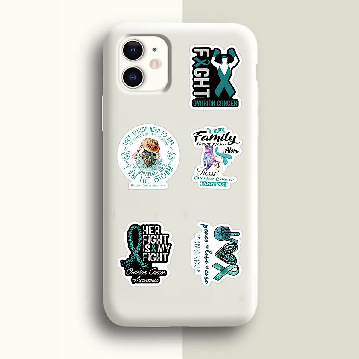 61 Pcs Ovarian Cancer Awareness Ribbons Vinyl Decals Waterproof Stickers for Helmet Laptop Phone Water Bottles for Aldults for Birthday Halloween Party Supplies Decoration Favors