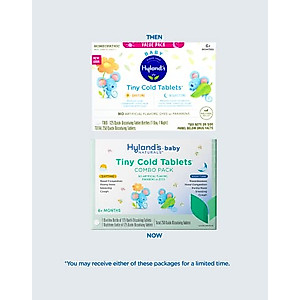 Infant and Baby Cold Medicine, Hyland's Baby Tiny Cold Tablets, Day & Night Value Pack, Decongestant and Cough Relief, 250 Quick-Dissolving Tablets