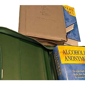 Green AA Bookcover with Big Book of Alcoholics Anonymous Included You Get Both