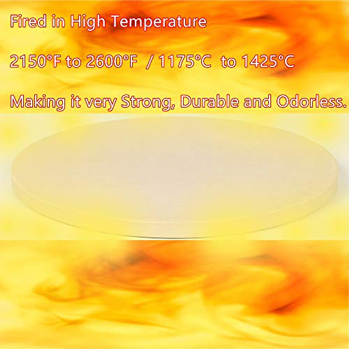 ROCKIMPACT 15 Inch Pizza Stone, Round Baking Stone for Oven and Grill, 5/8" Thick Cordierite Oven Stone for Crispy Crust Pizza