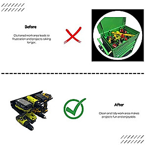 BEHR-ENGR Thick Plastic Power Tool Organizer - Wall Mountable, Drill Storage, Charging Station Shelf (Drill Rack w/ Shelf)