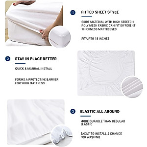 Top Head Flex Split King Mattress Protector Fitted Style 15" Deep Pocket 78" x 80", 32" Split from Top Adjustable Top-Split King Bed (Split Head Flex King Size Waterproof Mattress Protector)