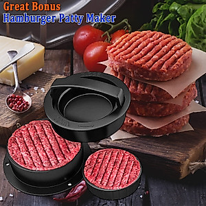 Breakfast Kit for Blackstone Grill, 7 Piece Griddle Accessories Set - Including Pancake Batter Dispenser, Bacon Press, Egg Rings, Hamburger Press Patty Maker