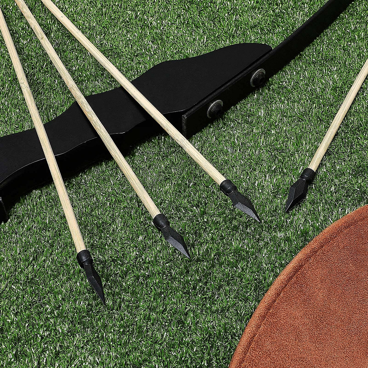 Skylety 20 Pieces Wooden Arrows for Archery Soft Rubber Wooden Arrow Wooden Arrows Bows Rubber Toy Arrows Outdoor Play Halloween Cosplay Costume Decoration
