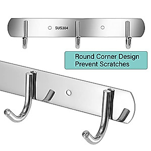 Coat Hooks for Clothes,Hats,Towels,Bathrobes,Keys,Scissors, Kitchen Spoons、spatulas, pots and so on. 304 Stainless Steel Multi-Purpose