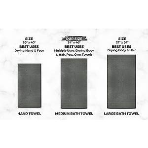 LOOP TERRY Bath Towel Set - 100% Cotton 6 Pack 24 x 46 Quick Dry Towels. Lightweight & Absorbent, 500 GSM Soft Towels use for Bath, Pool, Spa, Gym, Guest Bathroom, Ideal for Daily Drying