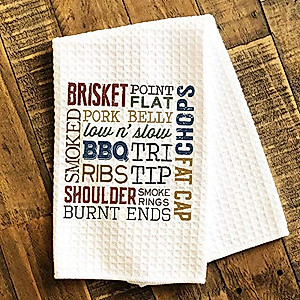 BBQ King Grilling Towel | Waffle Weave Dish Towel | Kitchen Towel | Men Grilling Gift | For Him Gift | Dish Towel | Barbecue Gift | Mens Kitchen Gift