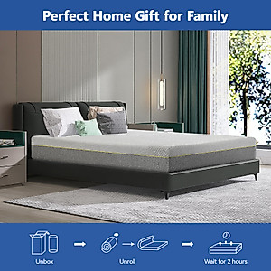 Hcore Memory Foam Mattress King Size 12 Inch Mattress, Cooling Green Tea/Gel Medium Firm Mattress in a Box, Pressure Relief Stylish Bed Mattress Made in USA, CertiPUR-US Certified 80'' x 76''