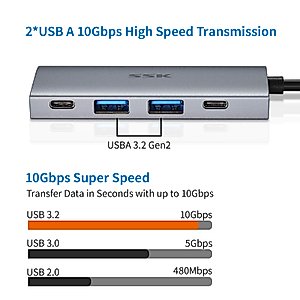 Bundles SSK 2.5 & 3.5 inch SATA HDD SSD Docking Station and SSK 4-in-1 USB C 10Gbps Hub with 10Gbps USB C and A Data Ports