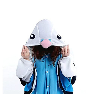 seewavom Budgie Kigurumi Adult Cartoon Onesie Halloween Christmas Costumes One Piece Footed Sleepwear Homewear Blue