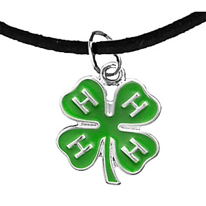 4-H Club Adjustable Black Suede Charm Bracelet, Hypoallergenic, Safe-No Nickel, No Lead And No Poisonous Cadmium In Metal