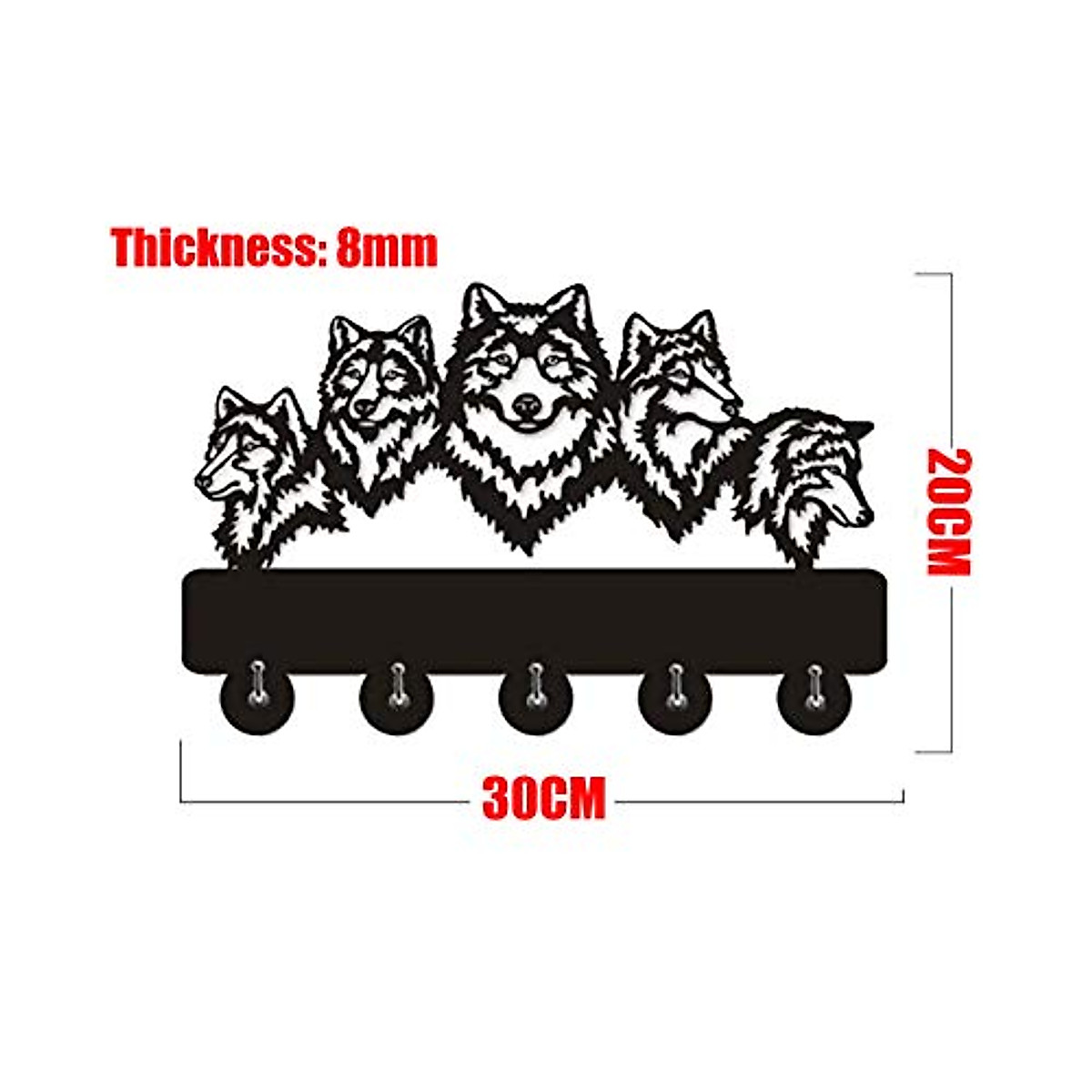 Wildlife Wolf Decorative Wall Hanger Wolf Family Clothes Wall Hooks Coat Rack Keys Holder Organizer Hook
