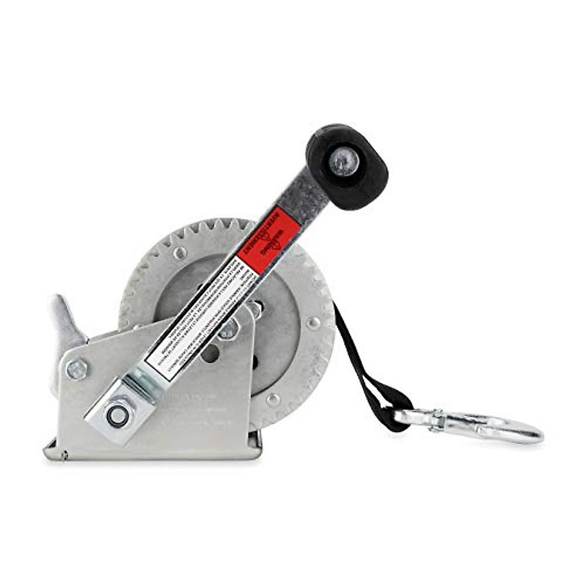 Camco 50000, Trailer Boat Winch | Features a 2-Way Ratchet & 20-Foot Strap with a 2,000lb Weight Capacity