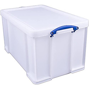 Really Useful Plastic Storage Box 84 Litre White Strong
