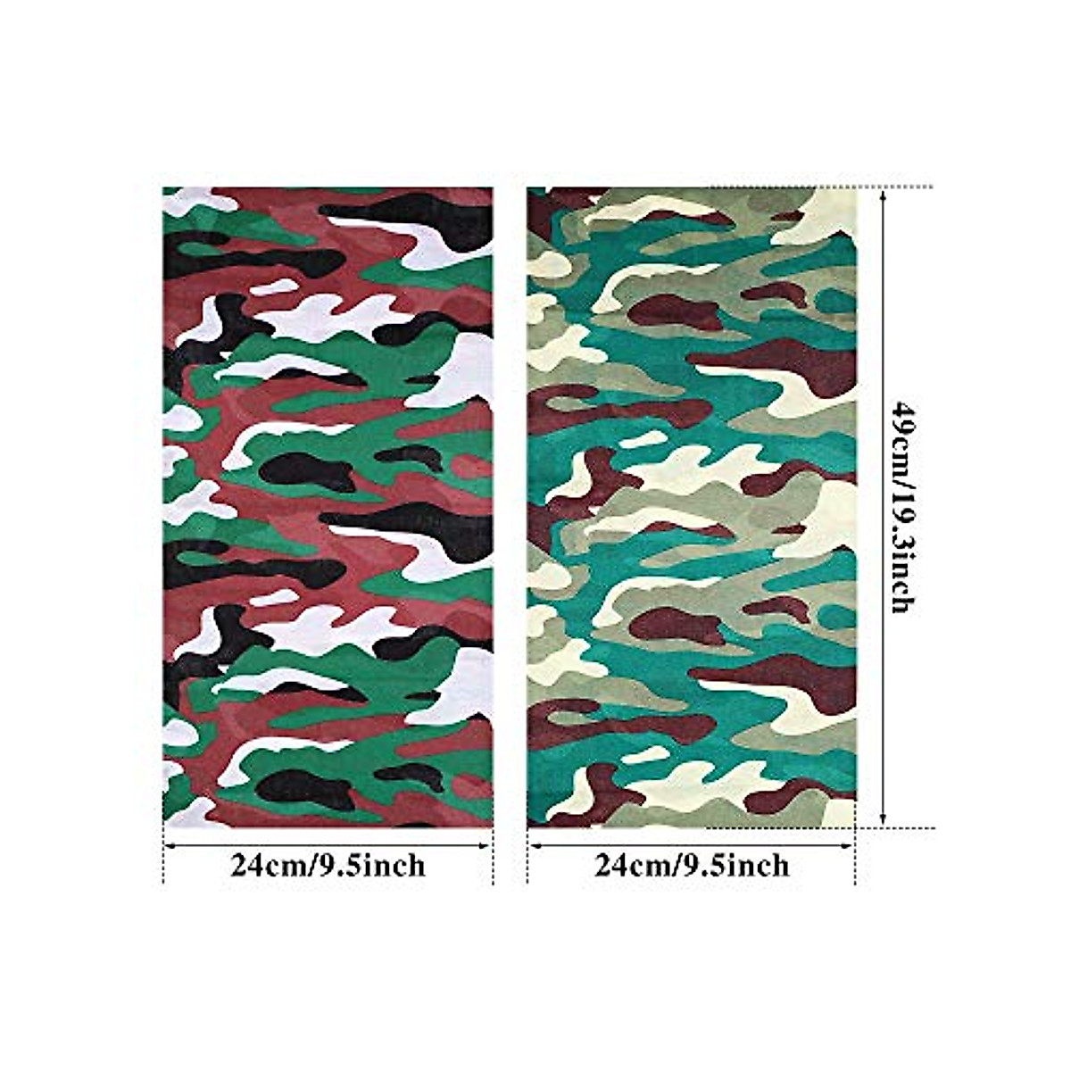 10 Pieces Seamless Bandanas Face Cover Magic Scarf Neck Gaiter Seamless Dustproof Neck Warmer Headbands (Camouflage Style)