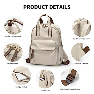 GOLF SUPAGS Laptop Backpack for Women Top-Handle Computer Bag Work Travel College Backpack Purse Fits 14 Inch Notebook (Apricot)