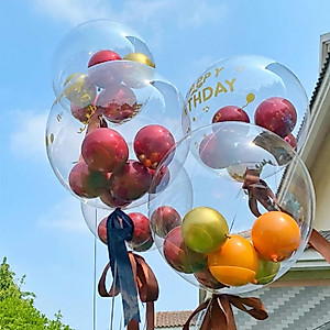 Bobo Balloons 36 Inch, 10 Pcs Clear Bubble Balloons, Large Thickened Transparent Bobo Balloon for Birthday Party Wedding Baby Shower Fill Flower Bear Confetti Aniversary Christmas New Year Decorations