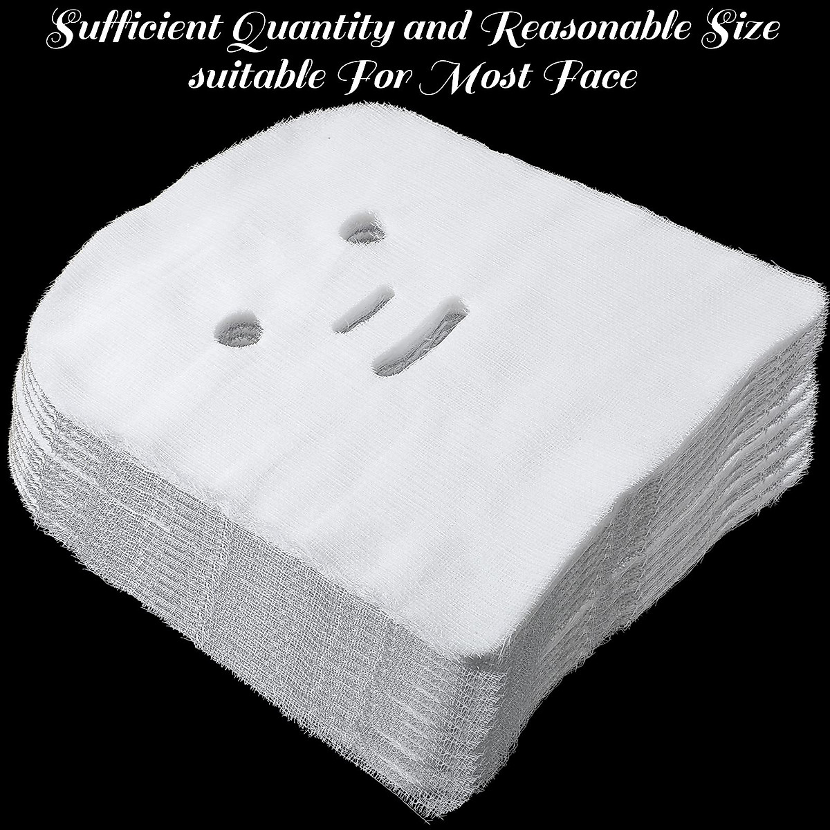 Leelosp 100 Pieces Gauze Mask Large Precut Gauze Face Masks Soft Pads White Net Natural Spa Skin Paper Sheet for Home Beauty Salon DIY Mesh Face Care Beauty Salons