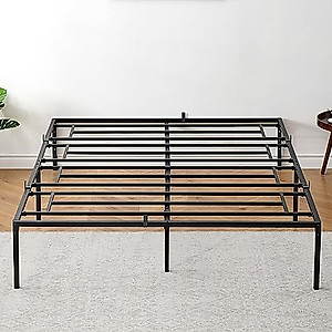IDEALHOUSE 14 Inch Full Bed Frame with Storage,Metal Platform Full Bed Frame No Box Spring Needed Steel Slat Support Easy Assembly