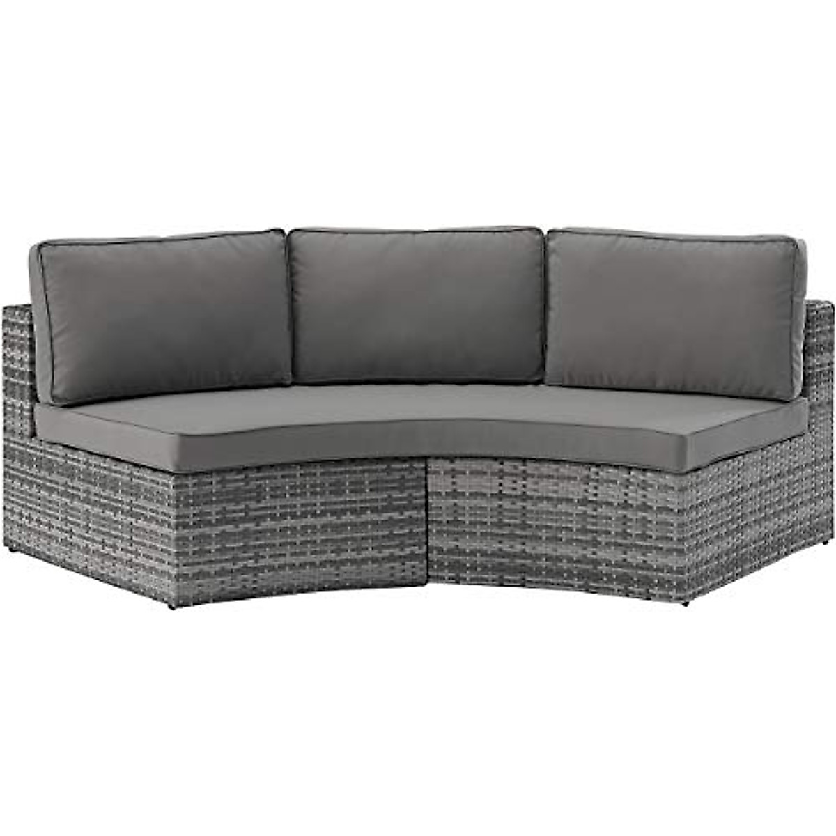 Crosley Furniture CO7120-GY Catalina Outdoor Wicker Round Sectional Sofa, Gray