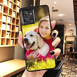 Personalize Phone Case for Motorola Moto Thinkphone 5G - Customizable Photo Picture Text Name, Customized Cellphone Cover Thin Soft TPU Protective Black Cases Covers 6.6 inch | Memorial Gift