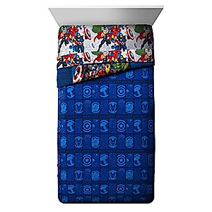 Jay Franco Marvel Avengers Blue Circle Bed Set, Twin