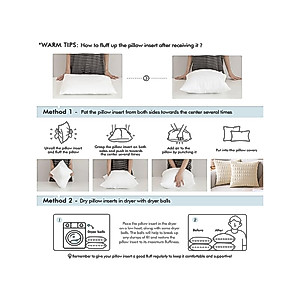 MIULEE 12x24 Pillow Inserts Throw Pillow Inserts Set of 2 12 x 24 Inches Pillow Inserts Square White Decorative Throw Pillows for Couch Sofa Bed