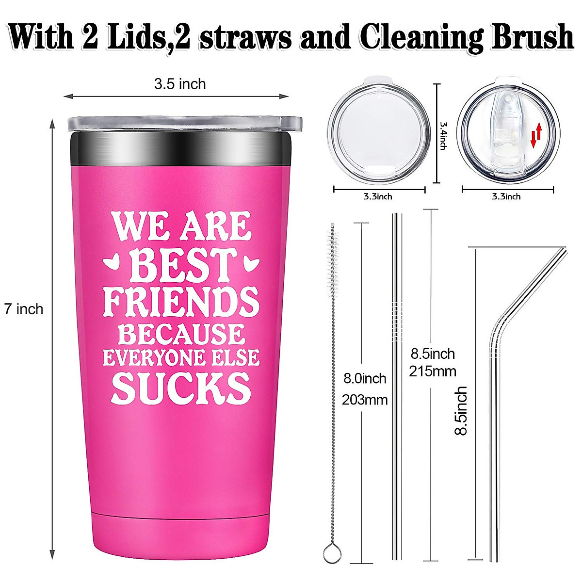 Fufendio Gifts for Women Friends - Best Friend Birthday Gifts for Women - Friendship Gifts, Valentines Day Gifts for Friend Female - Insulated Coffee Mug Tumbler Cup