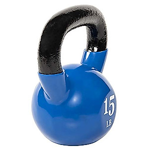 BalanceFrom All-Purpose Color Vinyl Coated Kettlebell, 15 Pounds