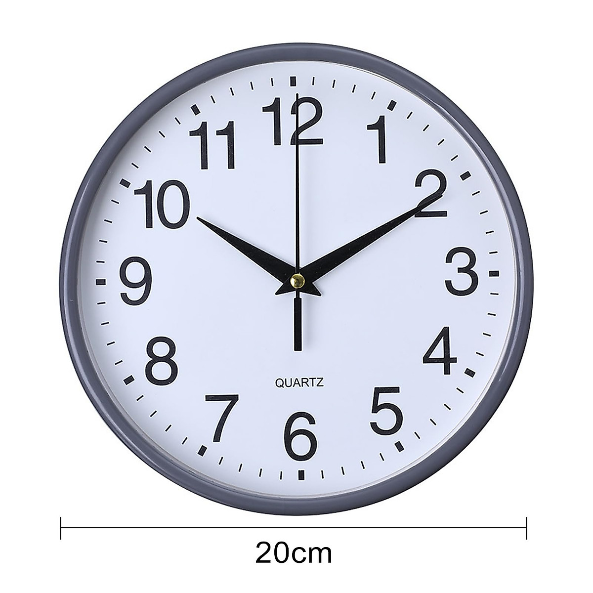 AOKID Trendy Wall Clock Round Wall Clock Simple Style High-Precision Battery Operated Easy-to-Read Non-Ticking Quartz Clock for Wall Decor Wall Clock Grey