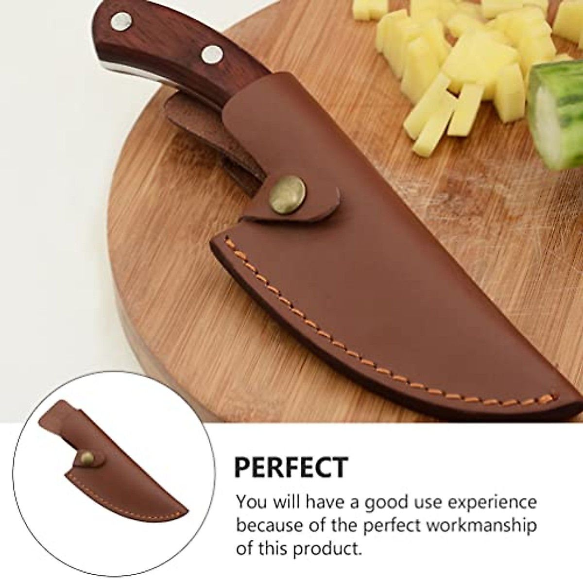 Hemoton Leather Knives Sheath Kitchen Boning Knives Sleeves Protectors with Belt Loop Outdoor Camping Knives Cover Durable Blads Cutters Guard Case