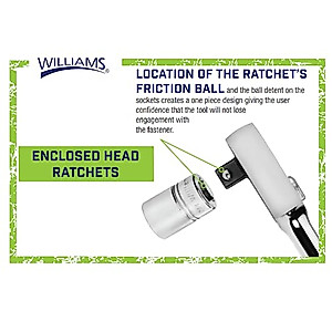 Williams B-52EHLA 3/8-Inch Drive Long Enclosed Head Ratchet