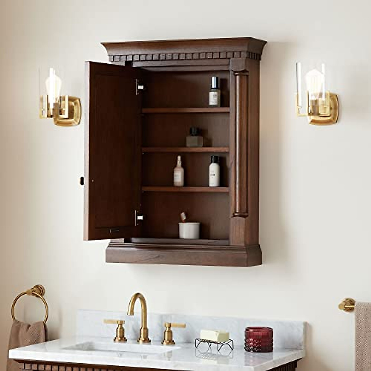 Signature Hardware 484247 Claudia 24" Mahogany Framed Single Door Medicine Cabinet