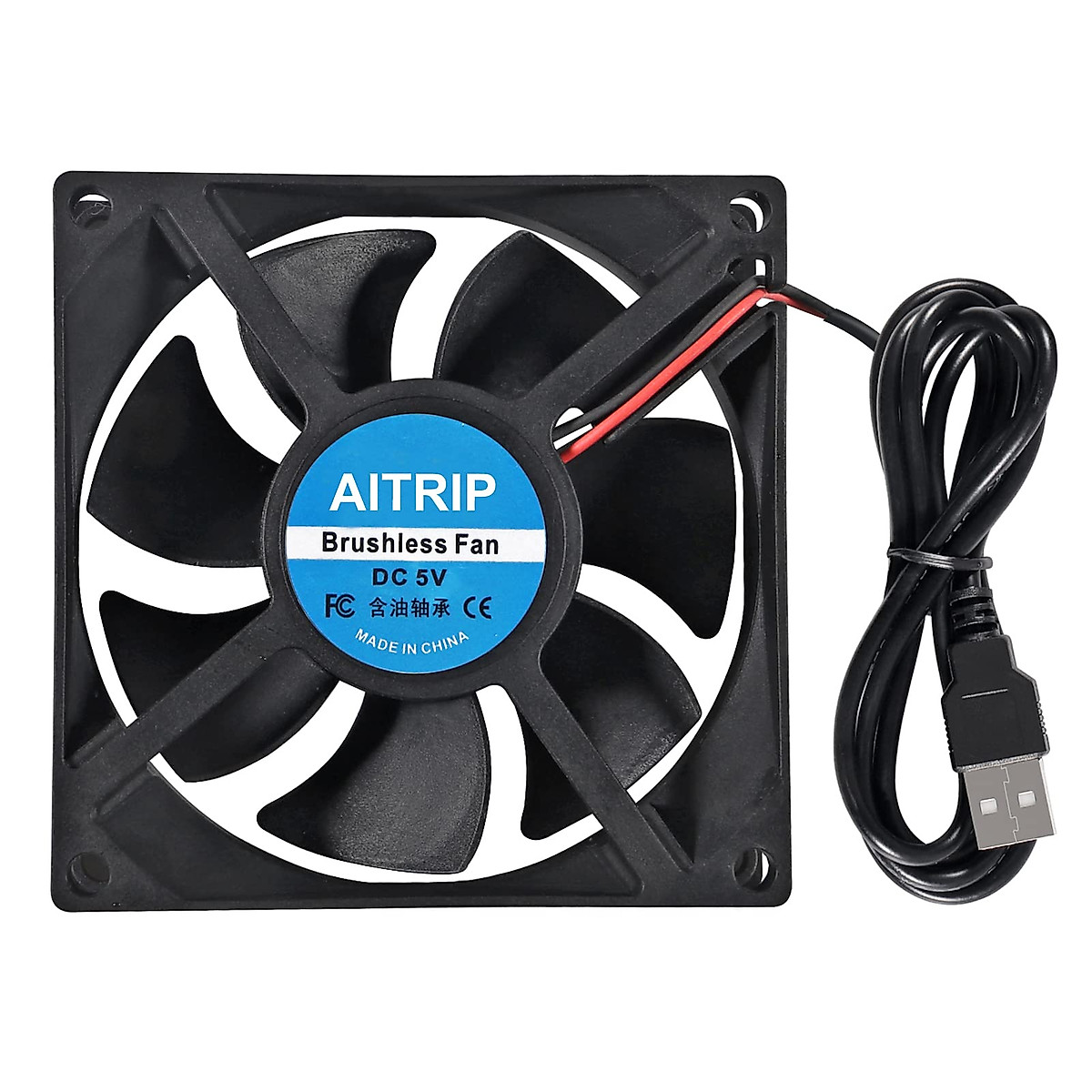 AITRIP 2PCS 80mm USB Fan 5V Brushless 8025 80x25mm for Cooling DIY PC Computer Case 3D Printer CPU Coolers Radiators