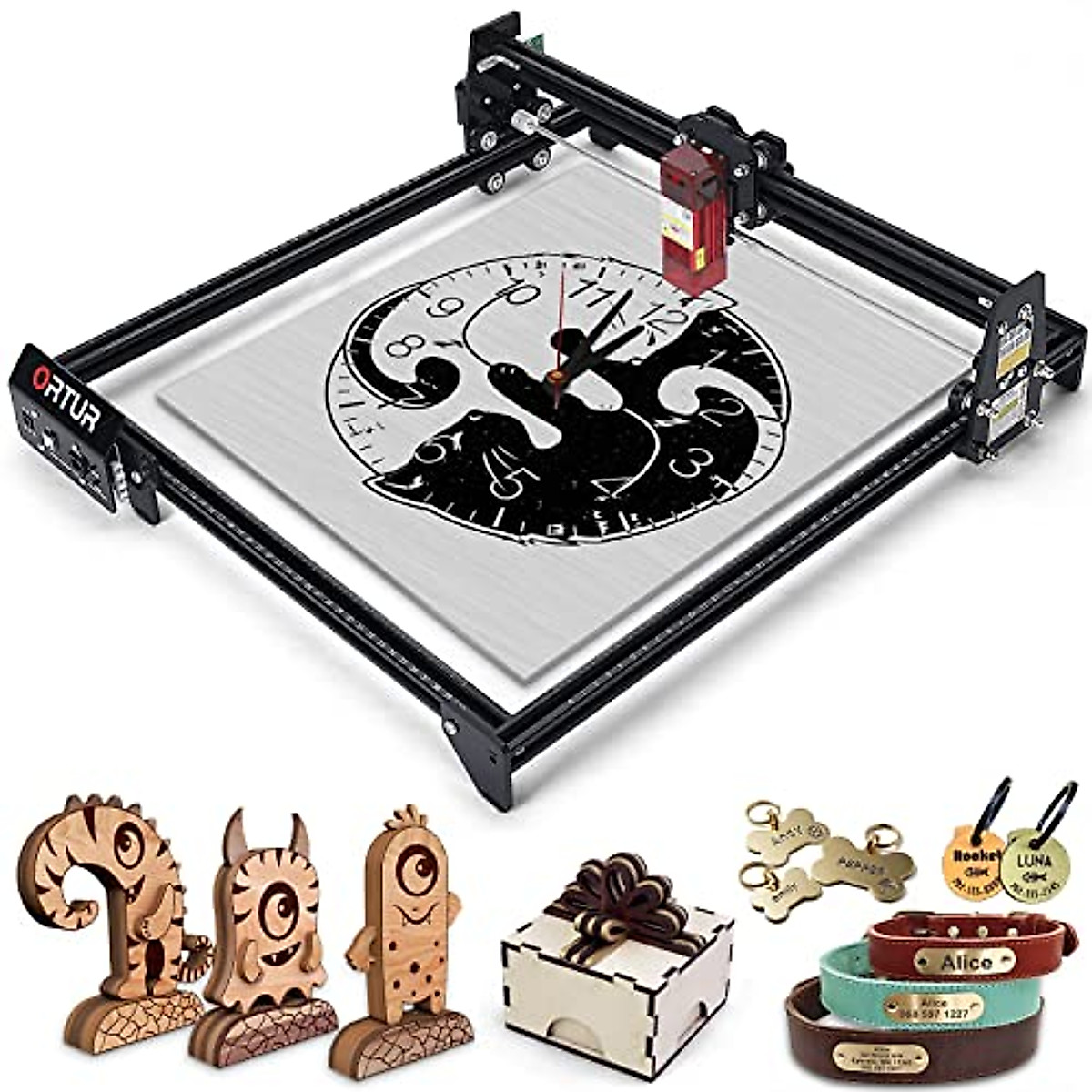 ORTUR Laser Master 2 S2 SF Laser Engraver, 5.5W Output Power DIY Laser Cutter and Engraver, Laser Engraving Machine Support Lightburn, Laser Engraver for Wood and Metal, Acrylic