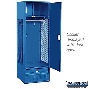 Salsbury Industries 71024BL-U Solid Door 6-Feet High 24-Inch Deep Unassembled Standard Gear Metal Locker, Blue