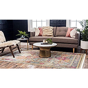 Unique Loom Baracoa Collection Area Rug - Marta (5' 5" x 8' Rectangle, Multi/ Burgundy)