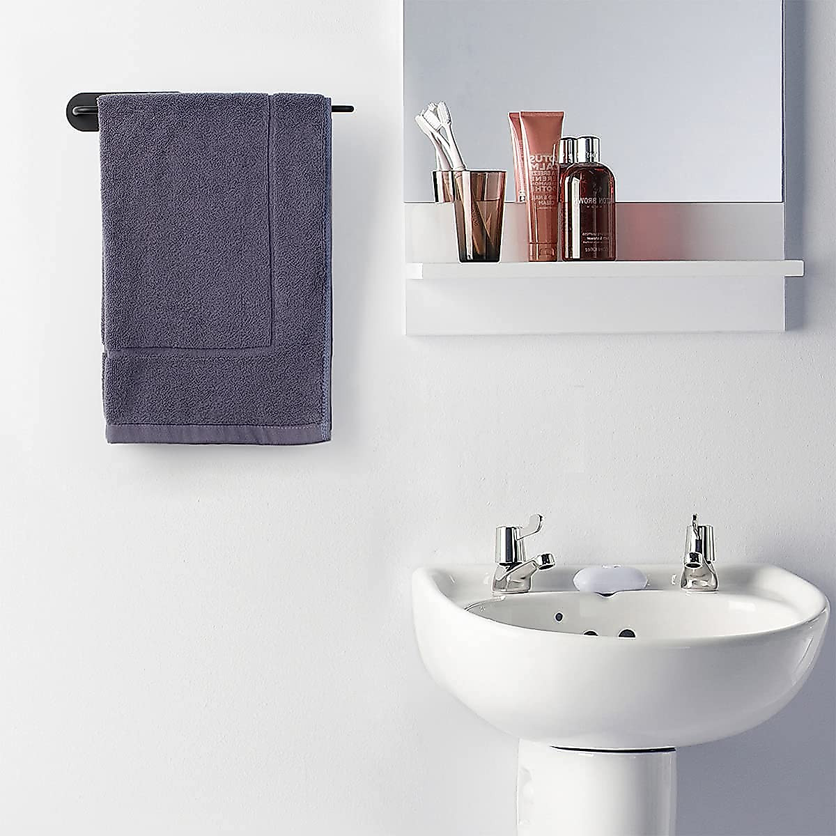 SpiCere Paper Towel Holder Under Cabinet, Adhesive or Wall Mount for Kitchen, Stainless Steel, Black