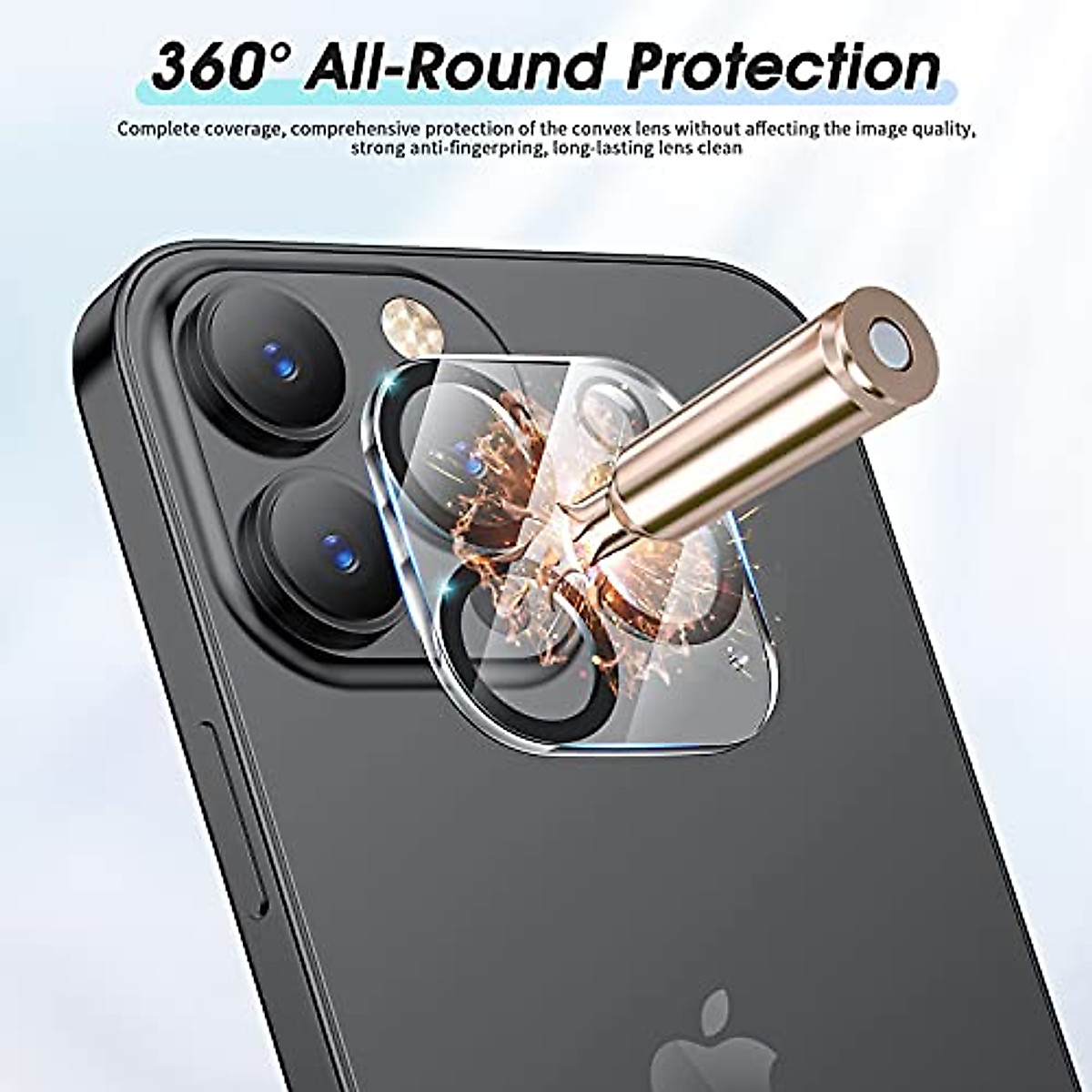 Aenoko [3 Pack] Camera Lens Protector Compatible for iPhone 13 Pro & iPhone 13 Pro Max 2021, HD Tempered Glass+Black Circle