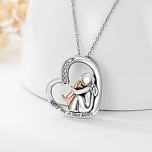 JUSTKIDSTOY Dog Urn Necklace for Ashes 925 Sterling Silver Heart Cremation Jewelry Dog Keepsake Memorial Bereavement Pet Loss Gifts for Women