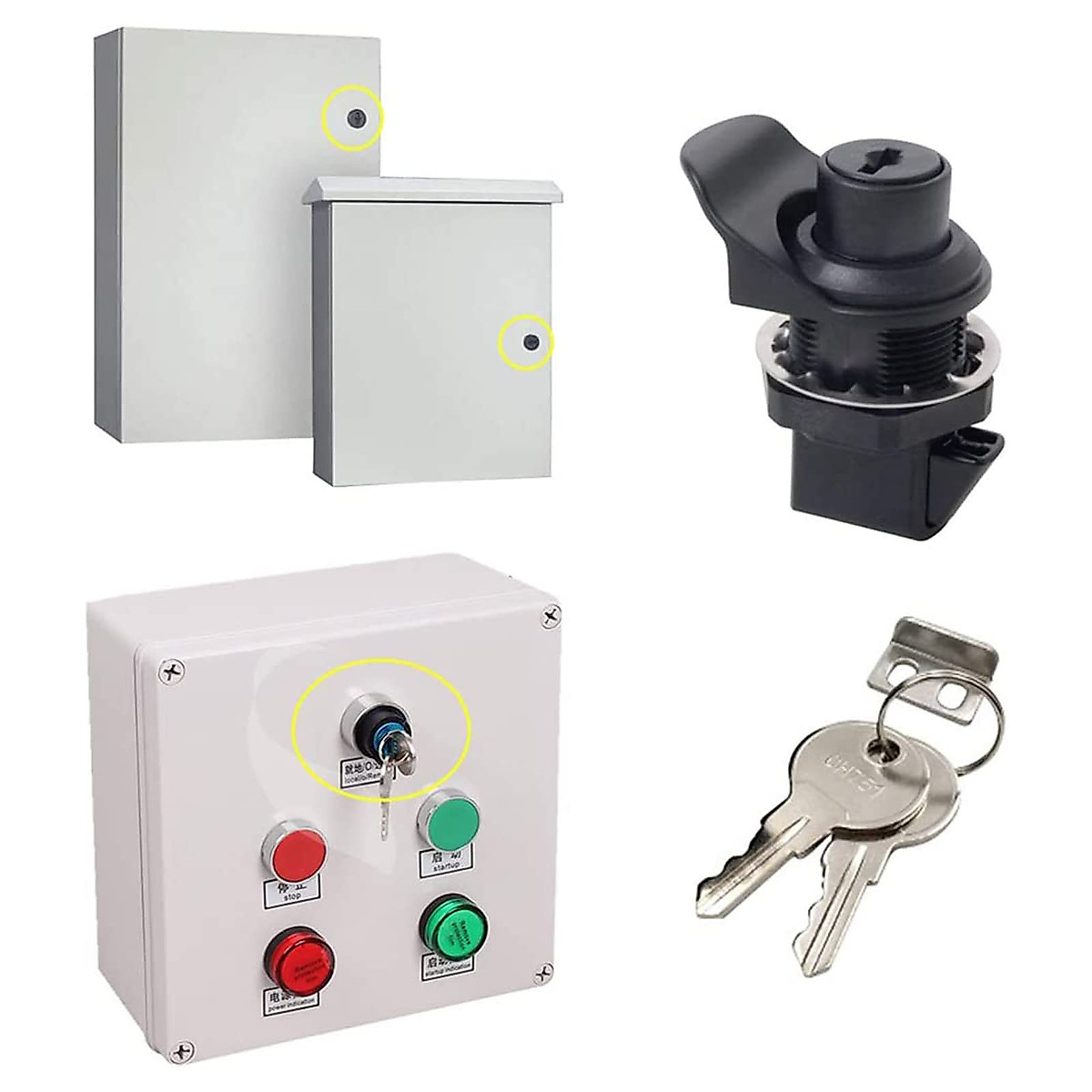 HOWDIA 2Pcs Push Button Lock Glove Box Latch, Tool Box Latch for Truck Tool Box Lock Replacement, Golf Push Cart Accessories, Marine Glove Box Plastic Tool Box Truck, Press The Switch