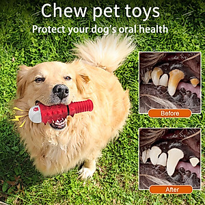 Dog Toys for Chewers Indestructible, Durable Dog Toys for Aggressive Interactive Dog Toys Squeaky Soft and Safe Teeth Cleaning Small Medium Dogs and Large, Non-Toxic