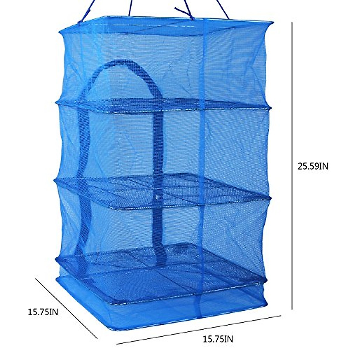Fish Mesh Hanging Drying Net Food Dehydrator - Durable Folding 4 Layers Fish Vegetable Dishes Dryer Net Drying Rack (40 * 40 * 65cm)