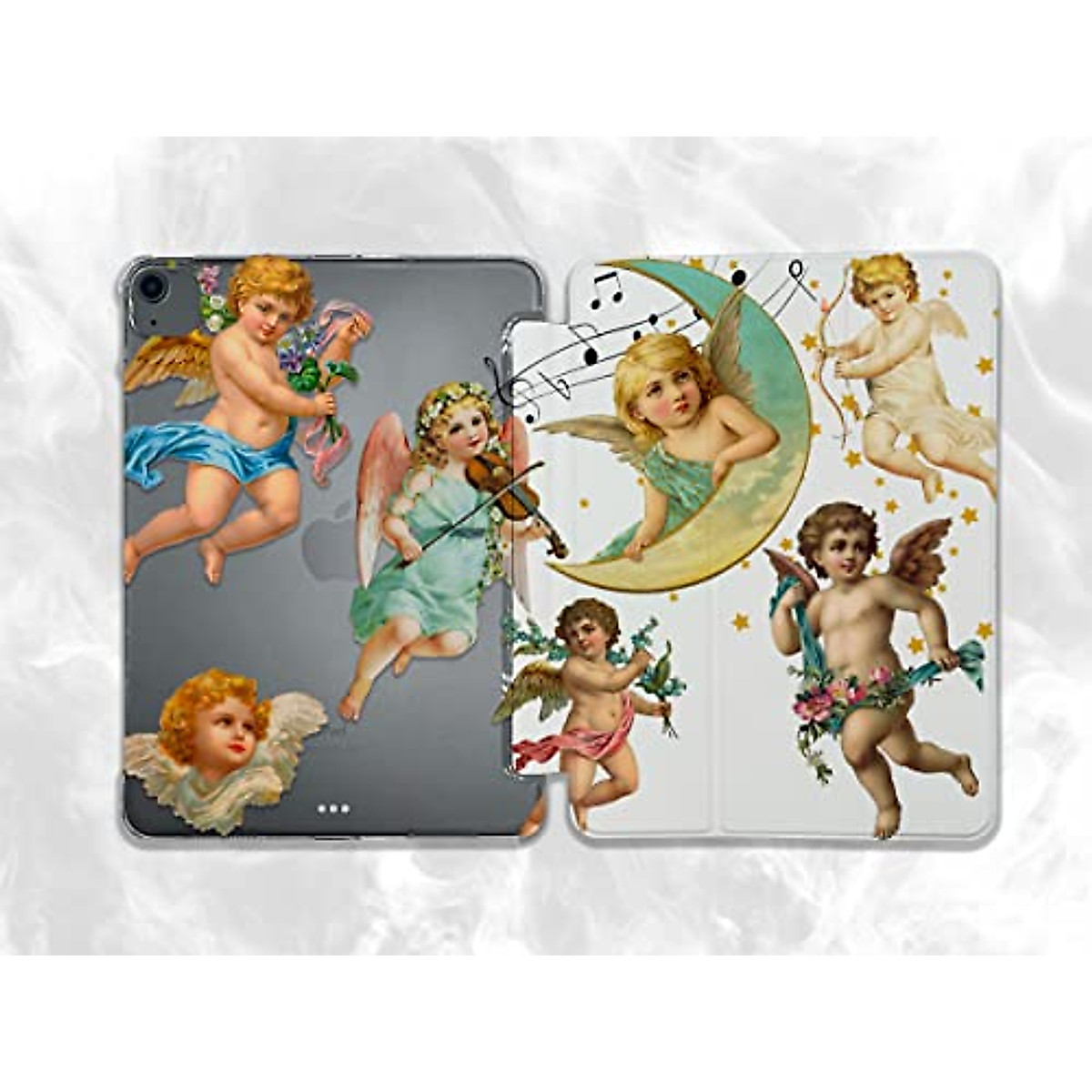 Cute Renaissance Angels Cupid case Compatible with iPad Mini Air Pro 7.9 8.3 9.7 10.2 10.9 11 12.9 inch Pattern Cover New 2022 2021 Trifold Stand 3 4 5 6 7 8 9 Generation 591 (8.3 Mini 6)